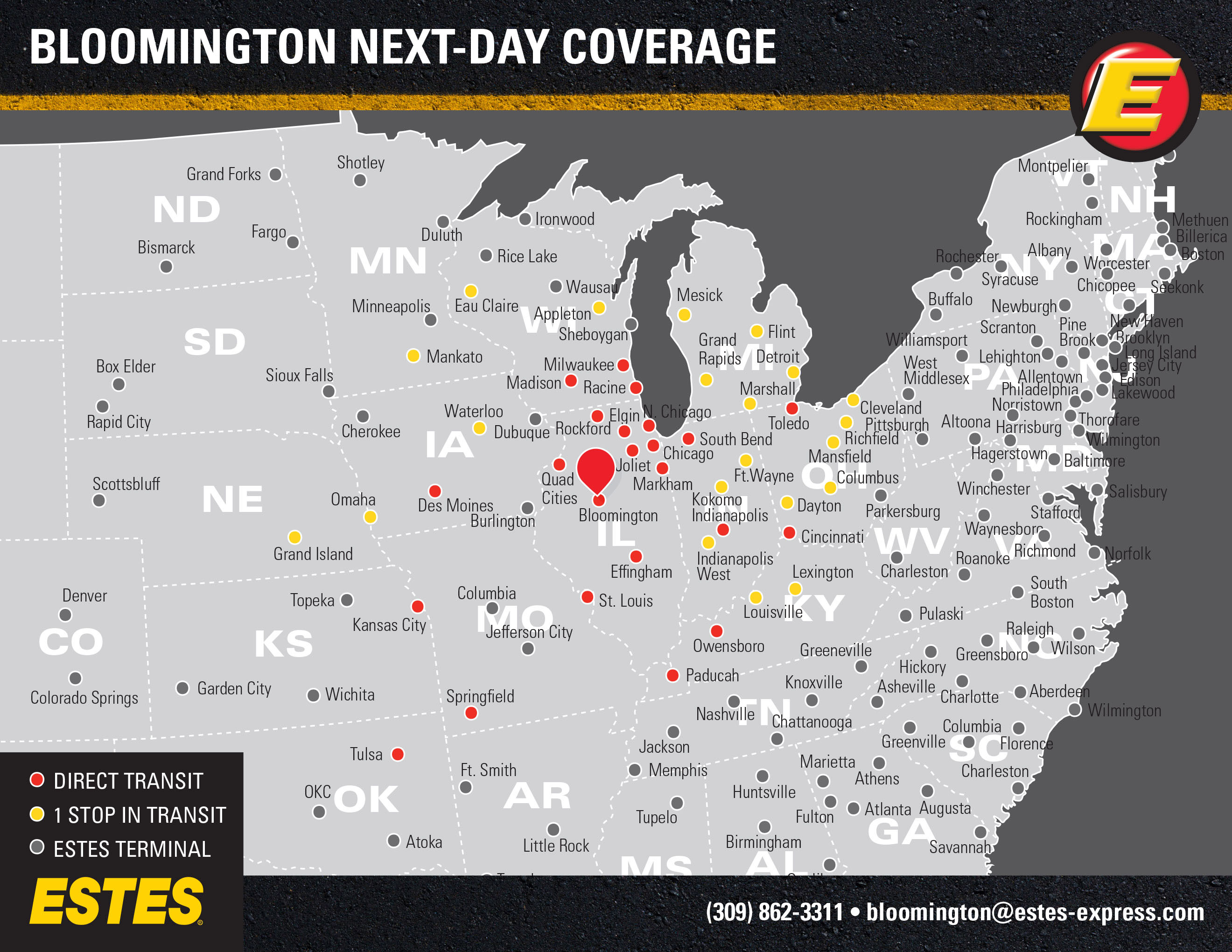 LTL Freight Shipping - Springfield-Peoria-Bloomington IL | Estes