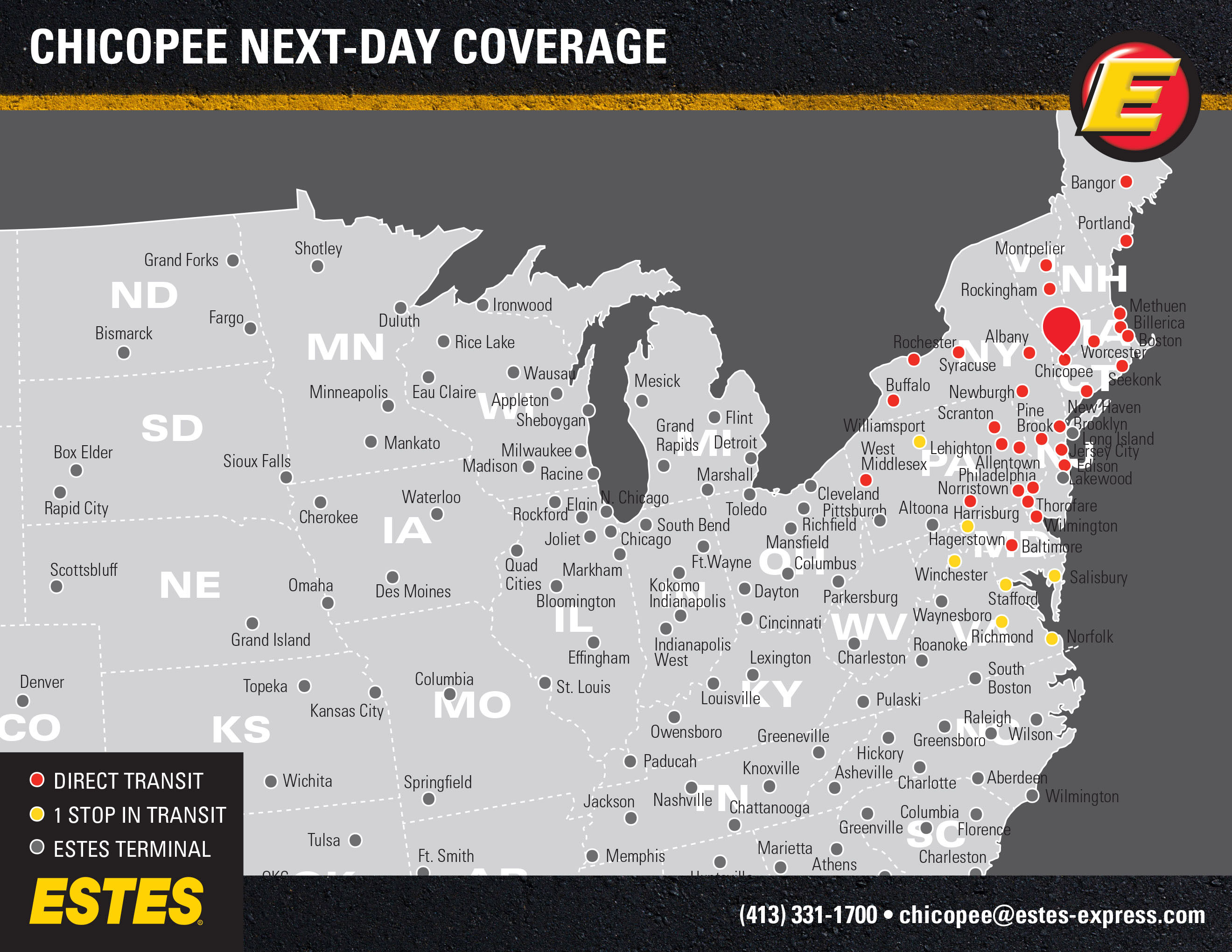LTL Shipping - Hartford CT - Springfield-Chicopee MA | Estes