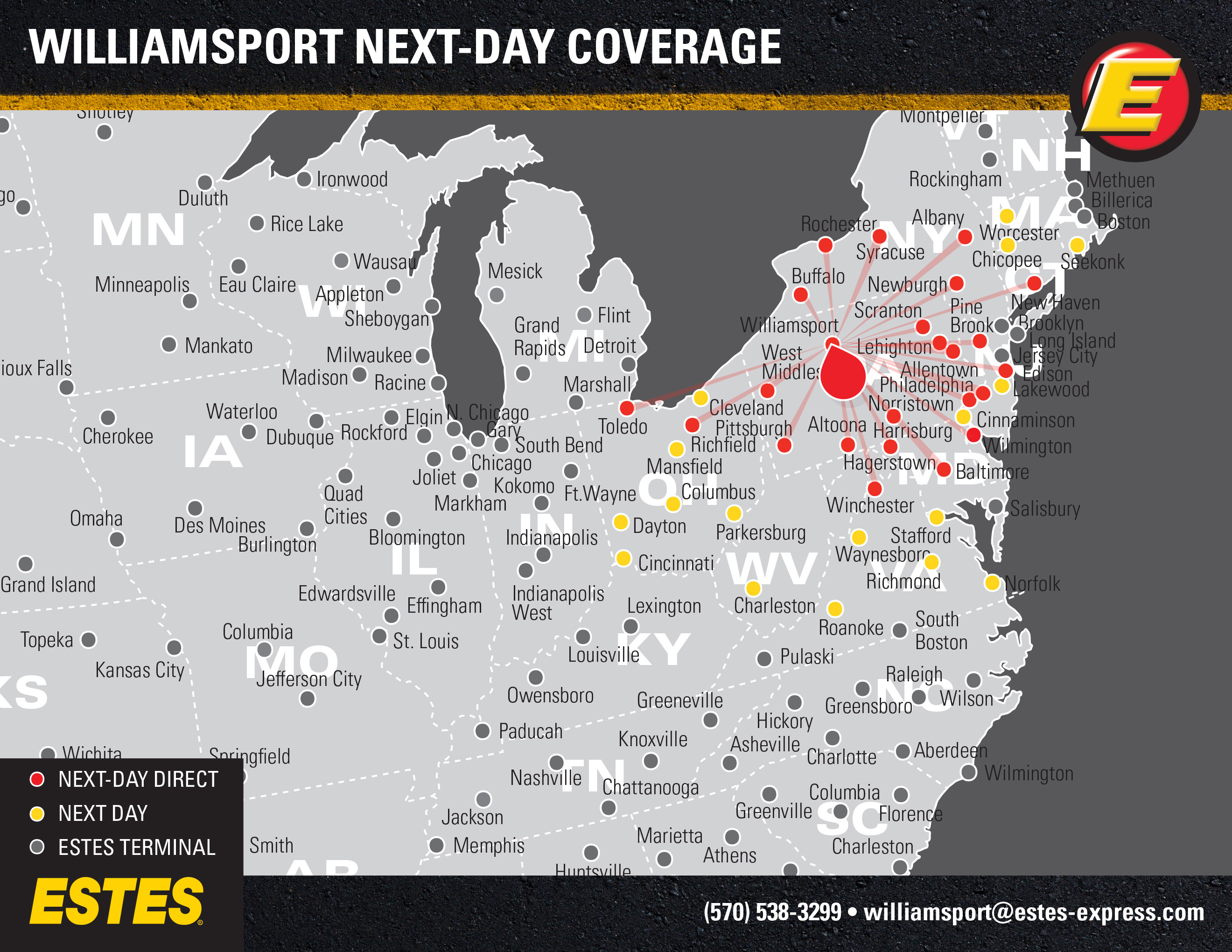 LTL Freight Shipping - Williamsport PA - Elmira NY | Estes